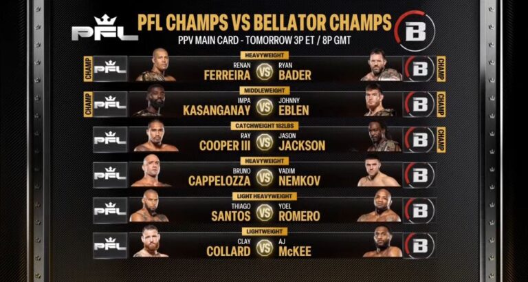 PFL Champions vs Bellator Champions: Renan Ferreira vs. Ryan Bader ...